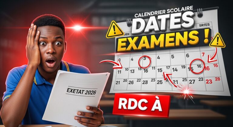 Calendrier scolaire RDC 2025-2026: dates officielles des examens